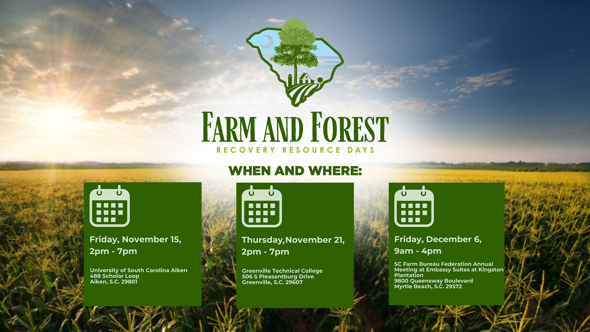 Farm and Forest Recovery Resource Days | South Carolina Department of Environmental Services